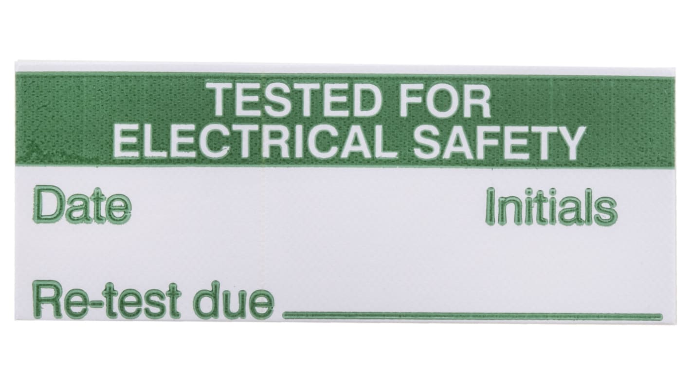 RS PRO Adhesive Pre-Printed Adhesive Label-Tested For Electrical Safety ...