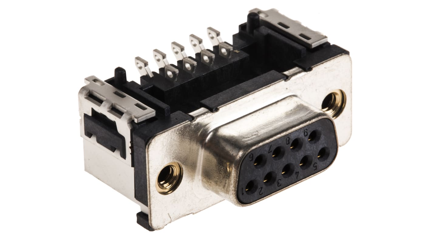 154236 | Provertha TMC 9 Way Right Angle SMT D-sub Connector Socket, 2 ...