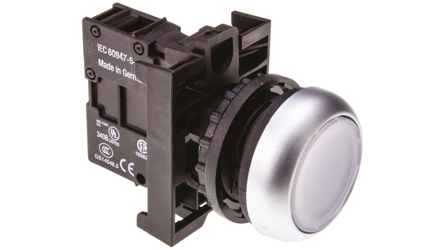 78639206 M22-DL-W+M22-A+M22-LED-W | Eaton RMQ Titan M22 Series White Illuminated Momentary Push ...