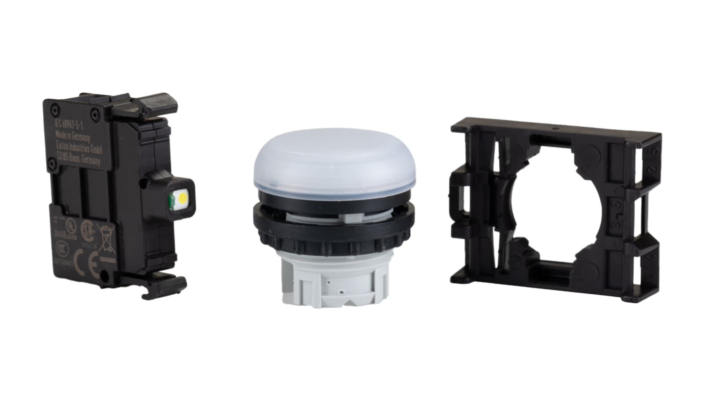 78639225 M22-L-W+M22-A+M22-LED230-W | Eaton, RMQ-Titan White LED Pilot Light, 22mm Cutout, IP69K ...