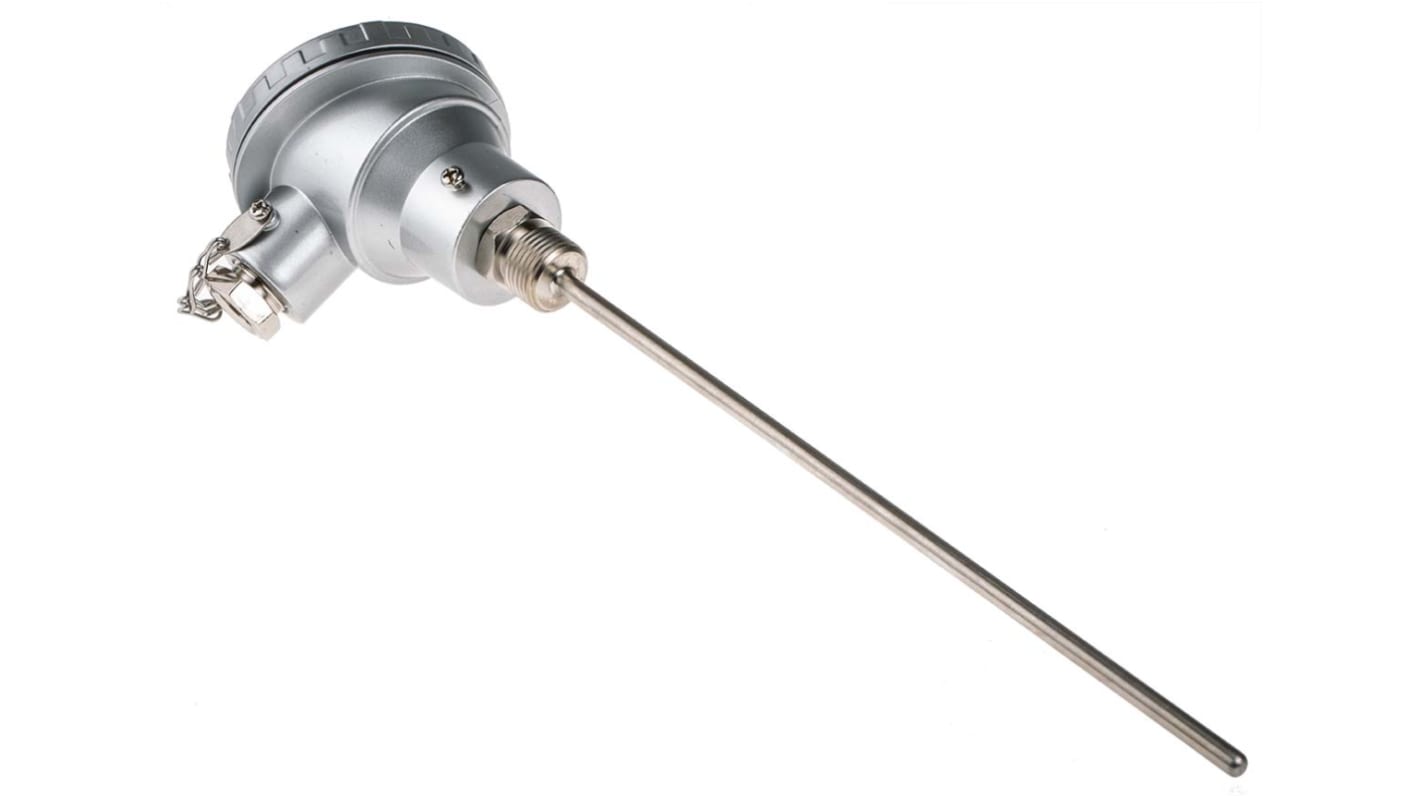 RS PRO PT100 RTD Sensor, 6mm Dia, 250mm Long, 4 Wire, G1/2, Class B ...