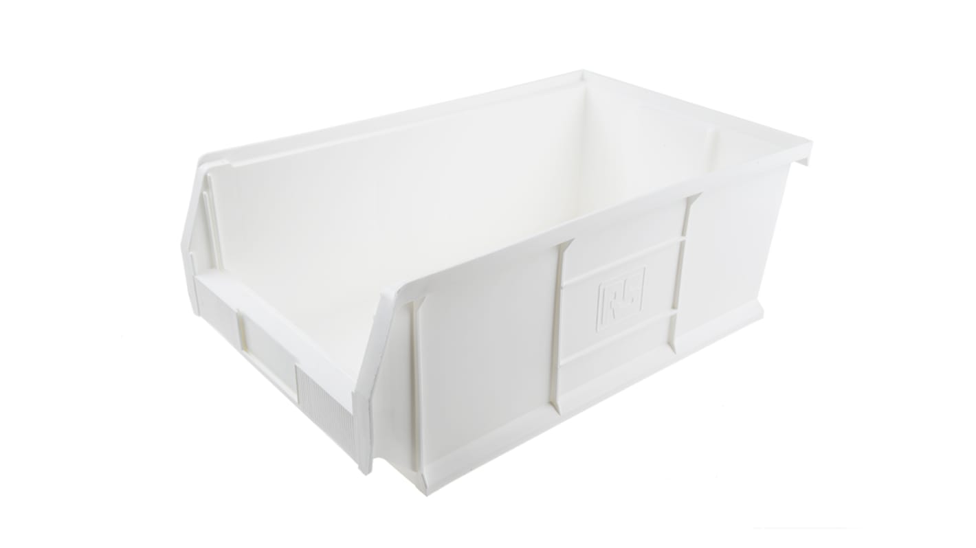 RS PRO PP Storage Bin, 200mm x 315mm, White | RS