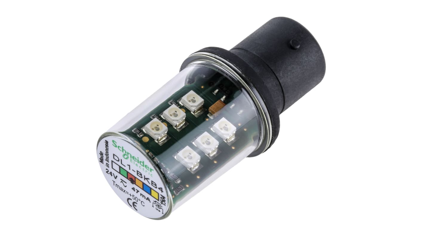 DL1BKB4 | Schneider Electric Flashing, LED Red Lamp, BA15d 24 V ac/dc | RS