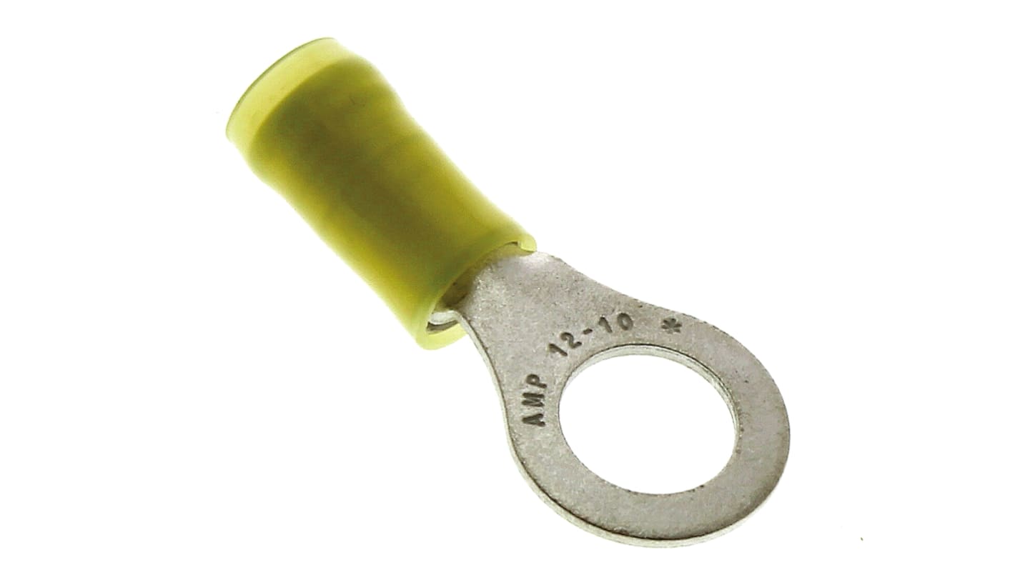 320576 | TE Connectivity, PIDG Insulated Ring Terminal, M8 Stud Size, 2.6mm² to 6.6mm² Wire Size ...