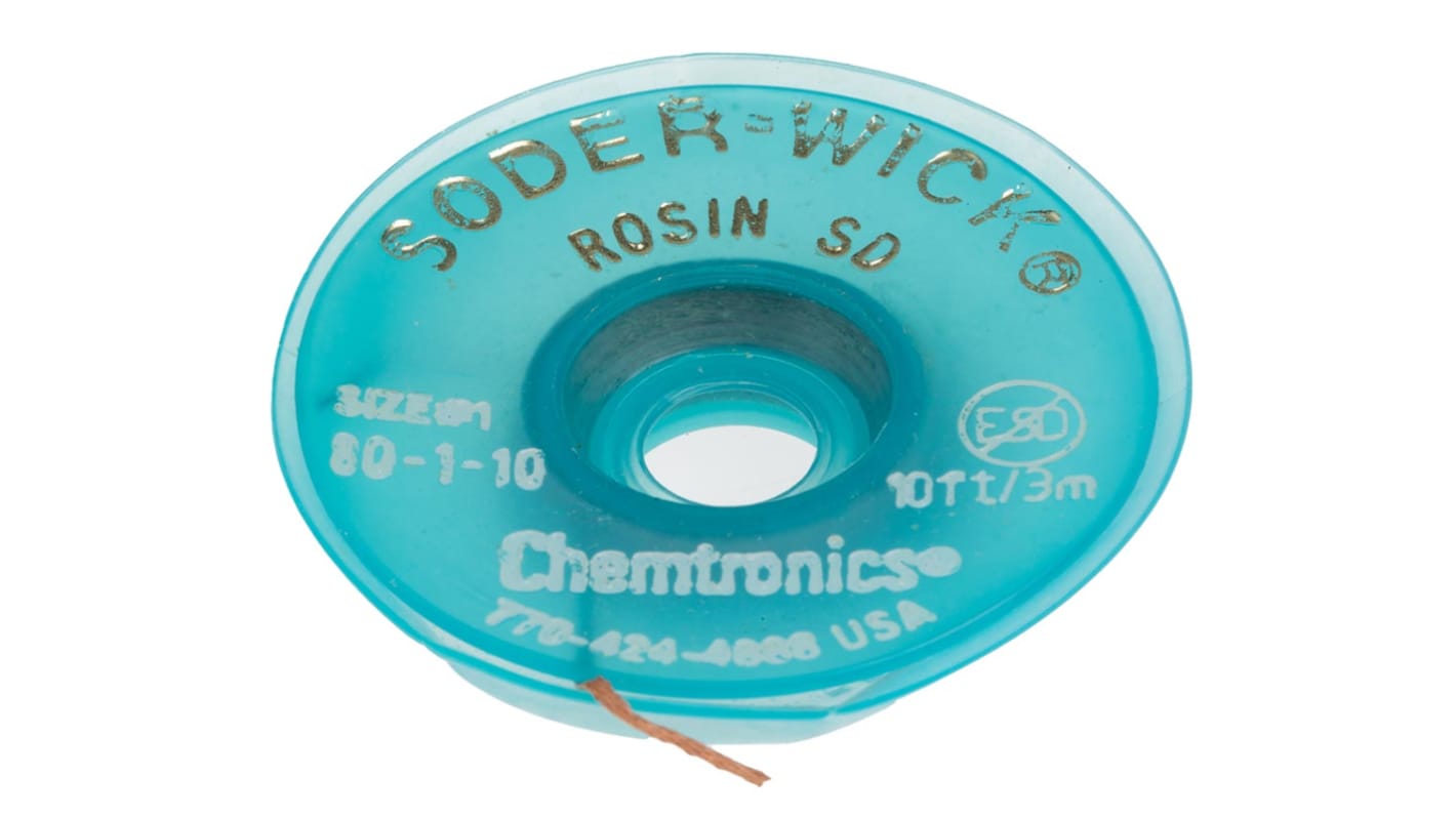 80-1-10 | Solder Wick 3m Desoldering Braid, Width 0.8mm | RS