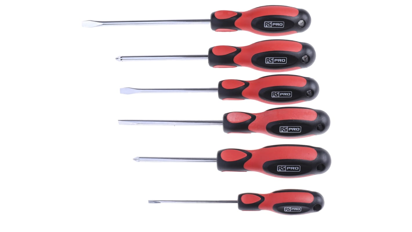 RS PRO Pozidriv; Slotted Screwdriver Set, 6-Piece | RS
