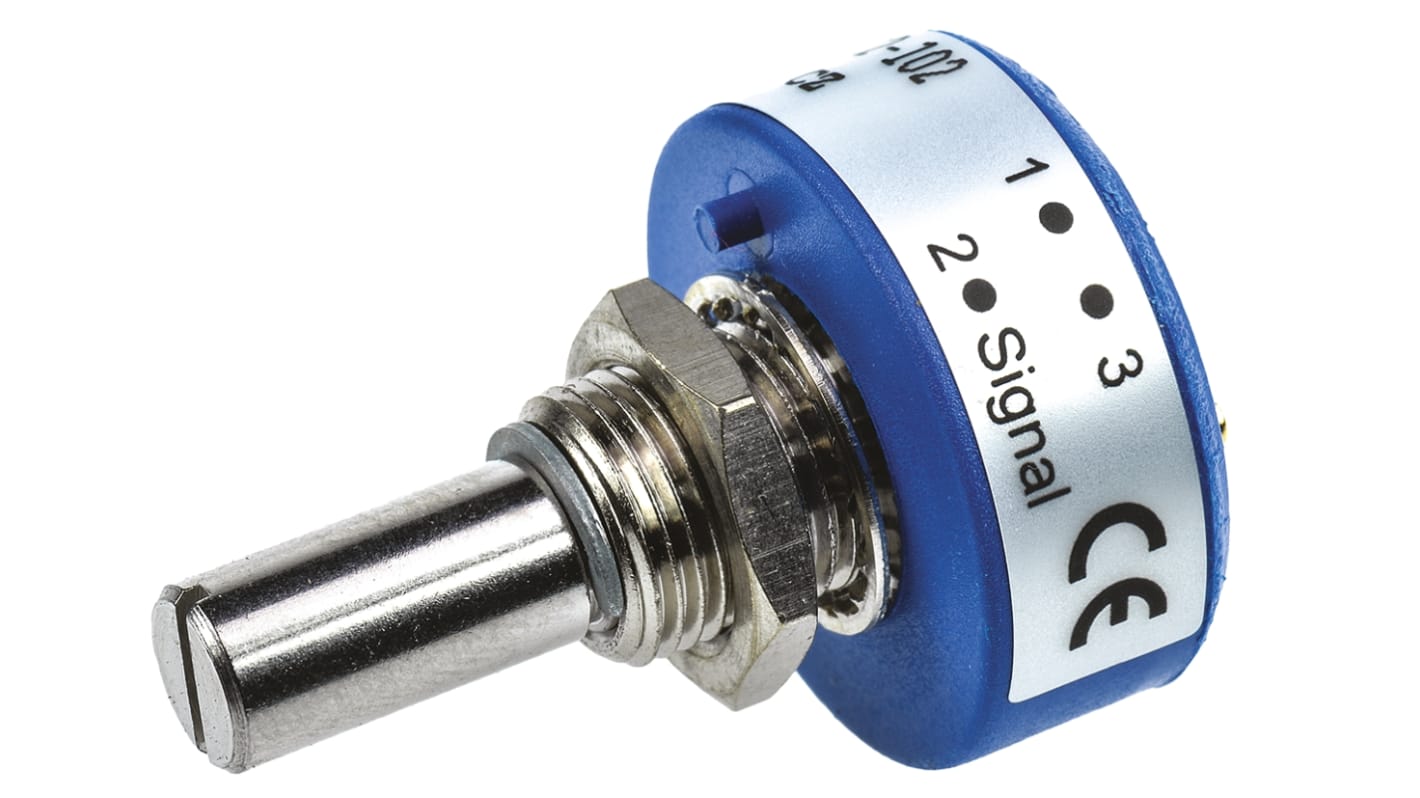 Vishay 1kΩ Rotary Potentiometer Continuous-Turns 1-Gang Panel Mount ...