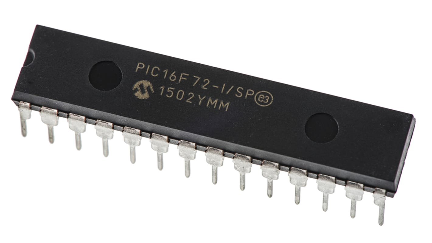 Microchip PIC16F72-I/SP, 8bit PIC Microcontroller, PIC16F, 20MHz, 2K Flash, 28-Pin SPDIP | RS