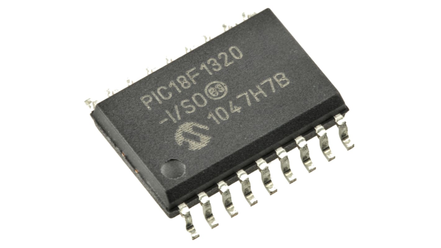 Microchip PIC18F1320-I/SO, 8bit PIC Microcontroller, PIC18F, 40MHz, 8 kB, 256 B Flash, 18-Pin ...