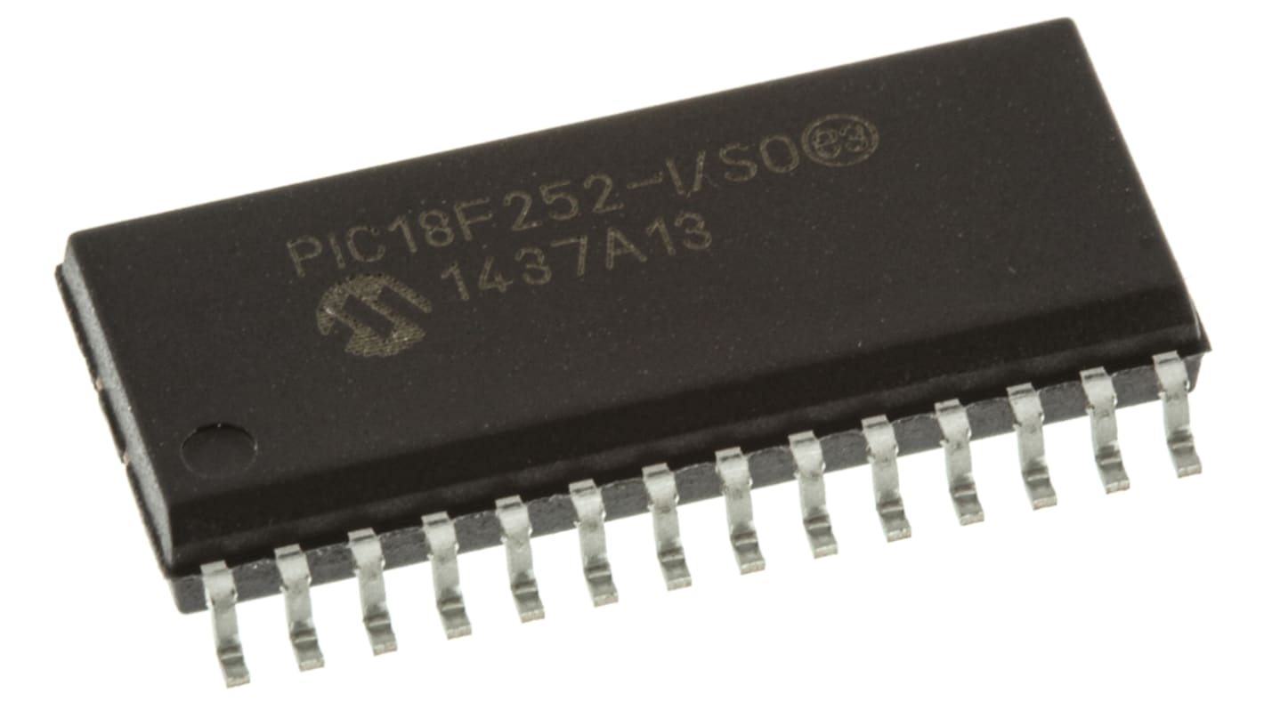 Microchip PIC18F252-I/SO, 8bit PIC Microcontroller, PIC18F, 40MHz, 32 kB Flash, 28-Pin SOIC | RS