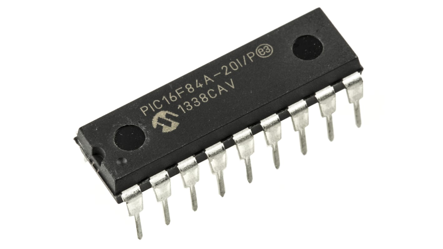 Microchip PIC16F84A-20I/P, 8bit PIC Microcontroller, PIC16F, 20MHz, 1024 x 14 words, 64 x 14 ...