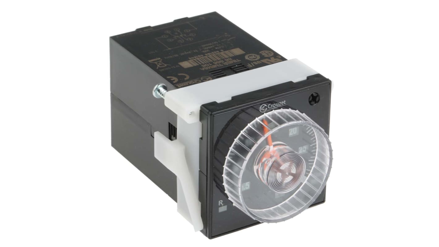 88886106 | Crouzet Plug In Timer Relay, 12 → 240 V dc, 24 → 240V ac, 2 ...