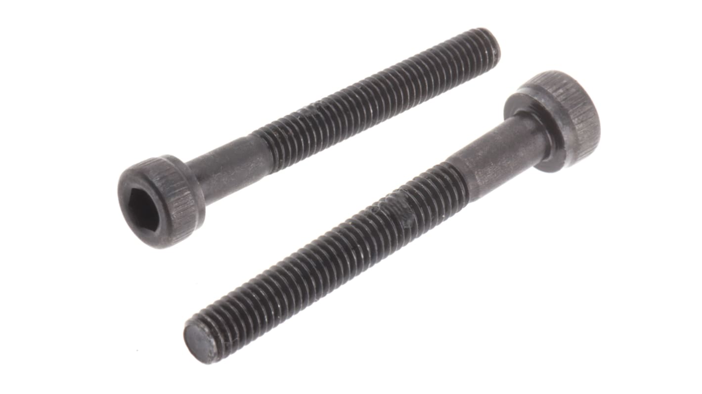 RS PRO M3 x 25mm Hex Socket Cap Screw Black, Self-Colour Steel | RS