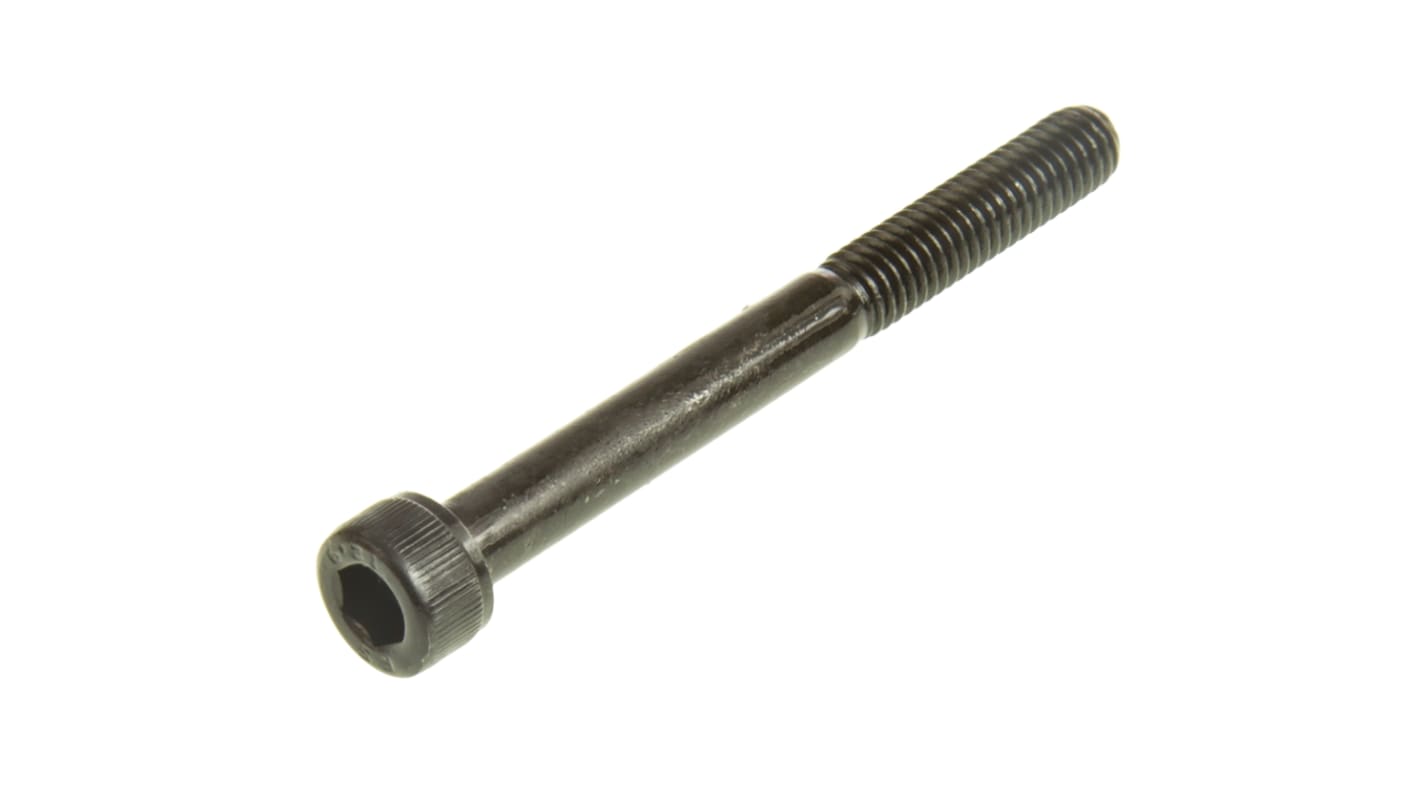RS PRO M6 x 60mm Hex Socket Cap Screw Black, Self-Colour Steel | RS