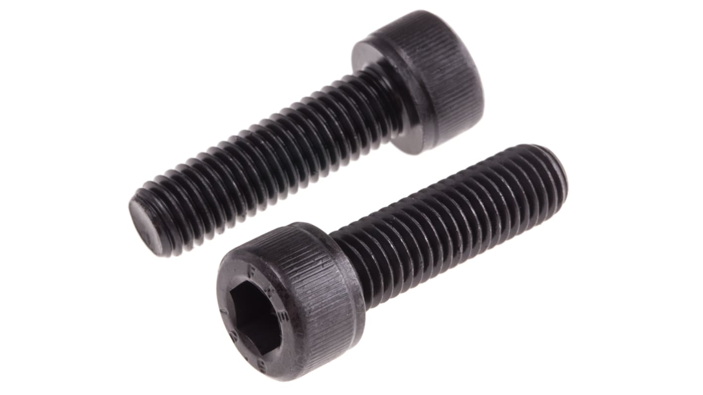RS PRO M10 x 35mm Hex Socket Cap Screw Black, Self-Colour Steel | RS