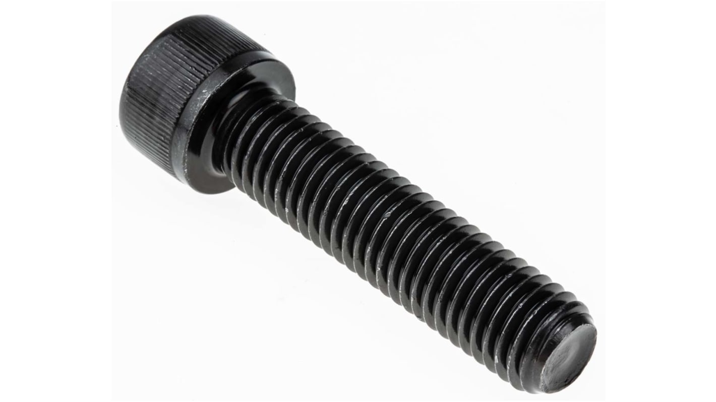 RS PRO M12 x 50mm Hex Socket Cap Screw Black, Self-Colour Steel | RS