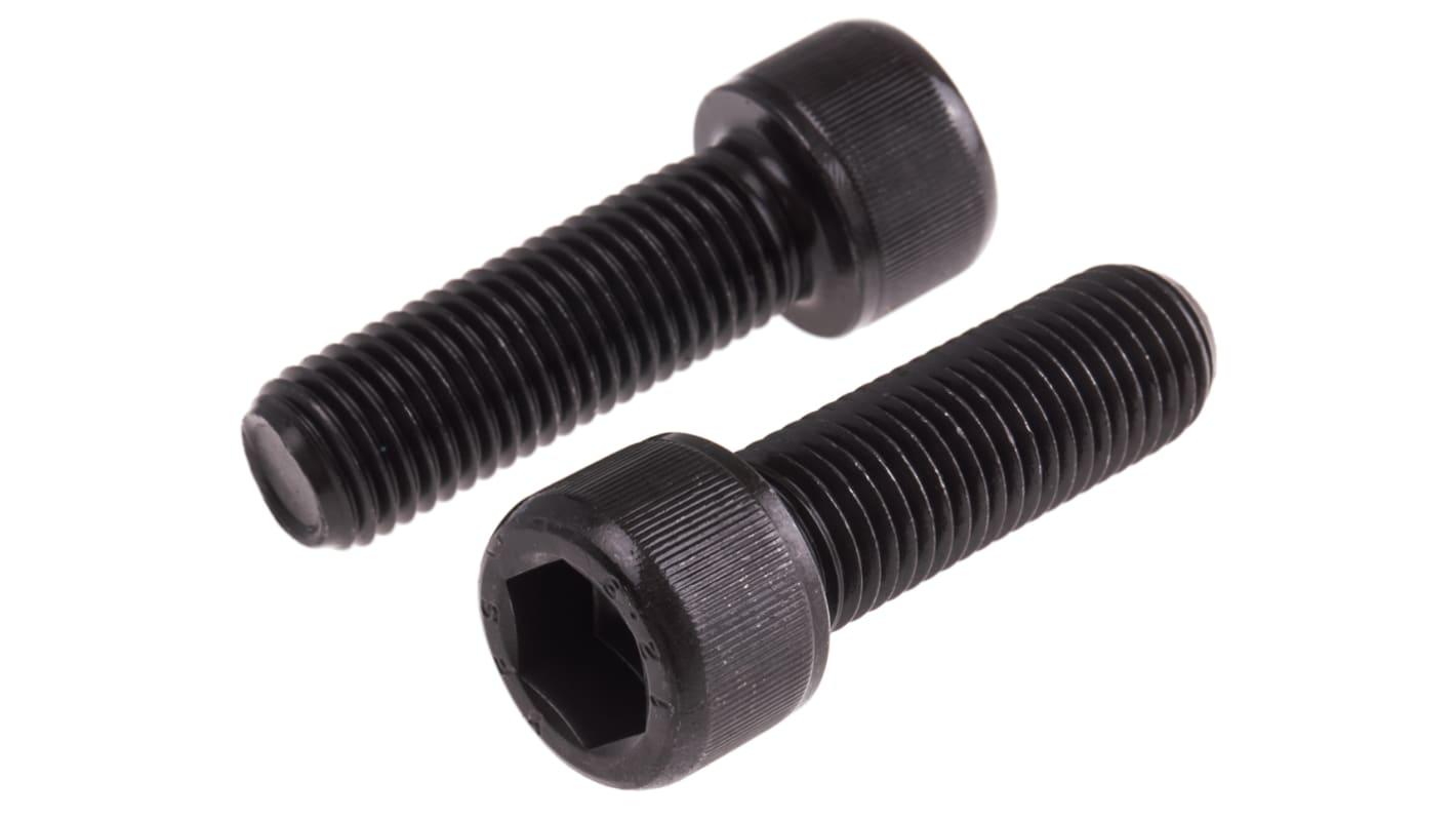 RS PRO M16 x 50mm Hex Socket Cap Screw Black, Self-Colour Steel | RS