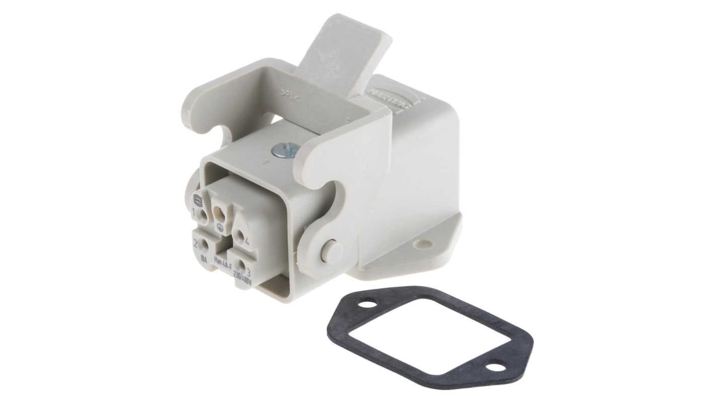 09200030820+09200042711 | HARTING Panel Kit, 4 + PE Way, 10A, Female ...