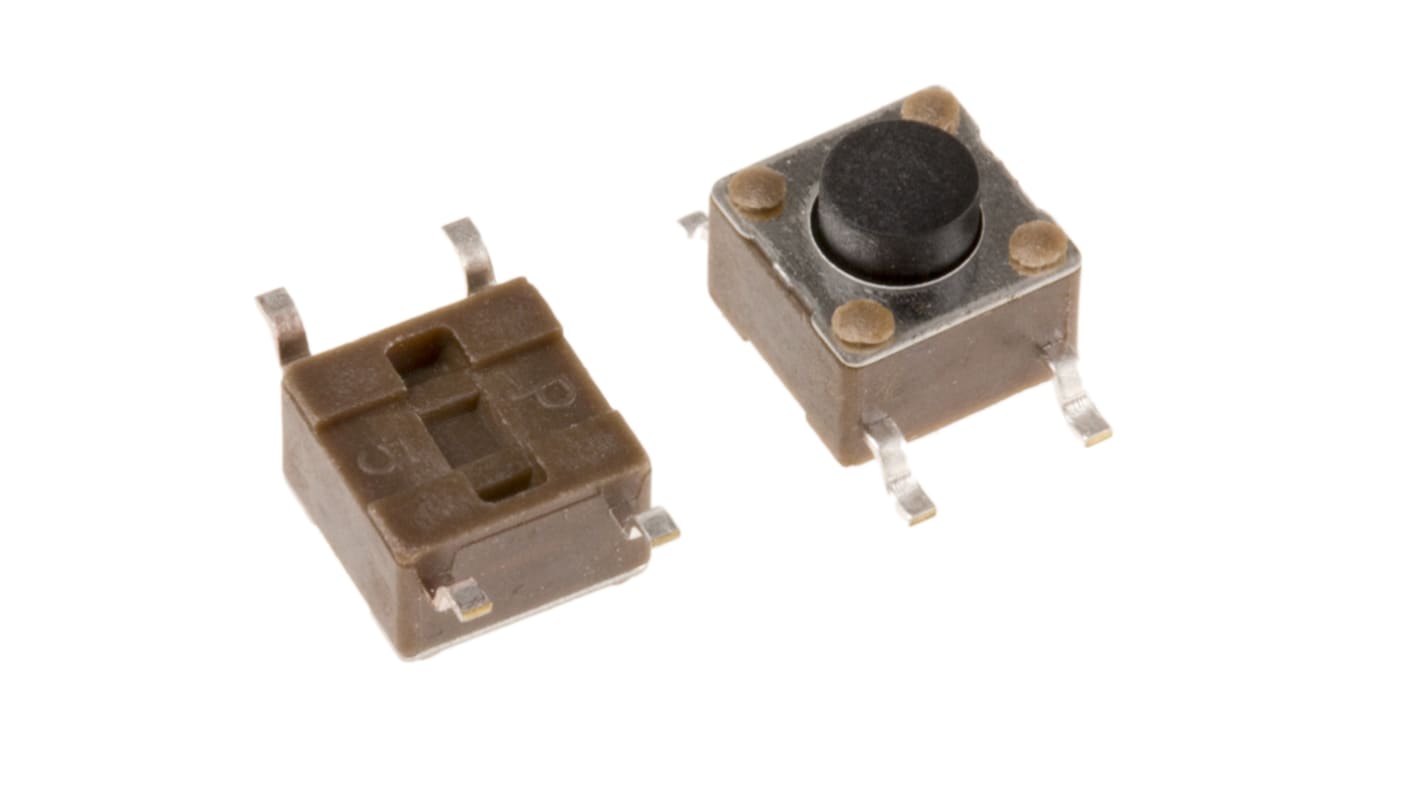 4-1437565-1 | Black Button Tactile Switch, SPST 50 mA @ 12 V ac 1.4mm ...