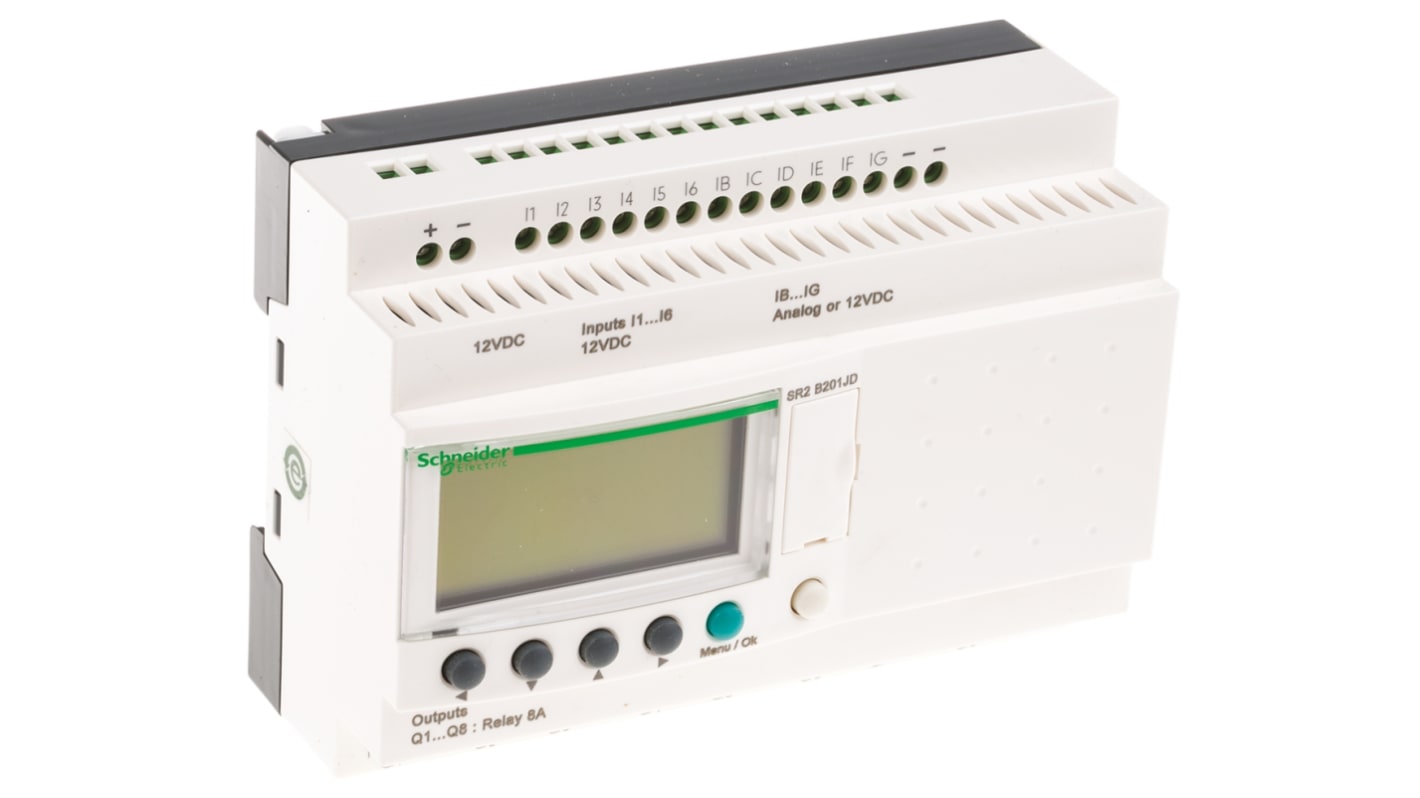 SR2B201JD | Schneider Electric, Zelio Logic, Logic Module - 12 Inputs, 8 Outputs, Relay ...