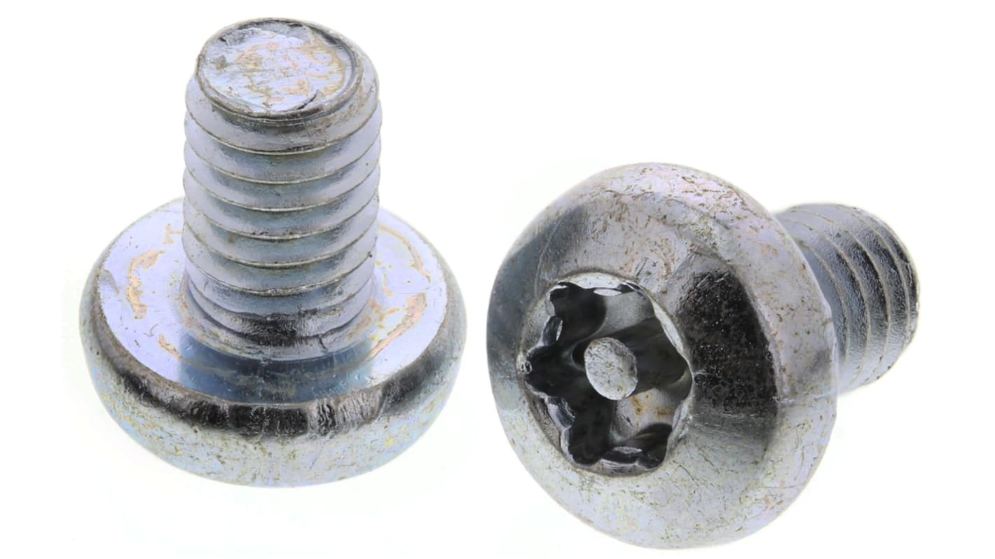 Vis inviolable, M4 x 6mm, tête Cylindrique, Acier | RS