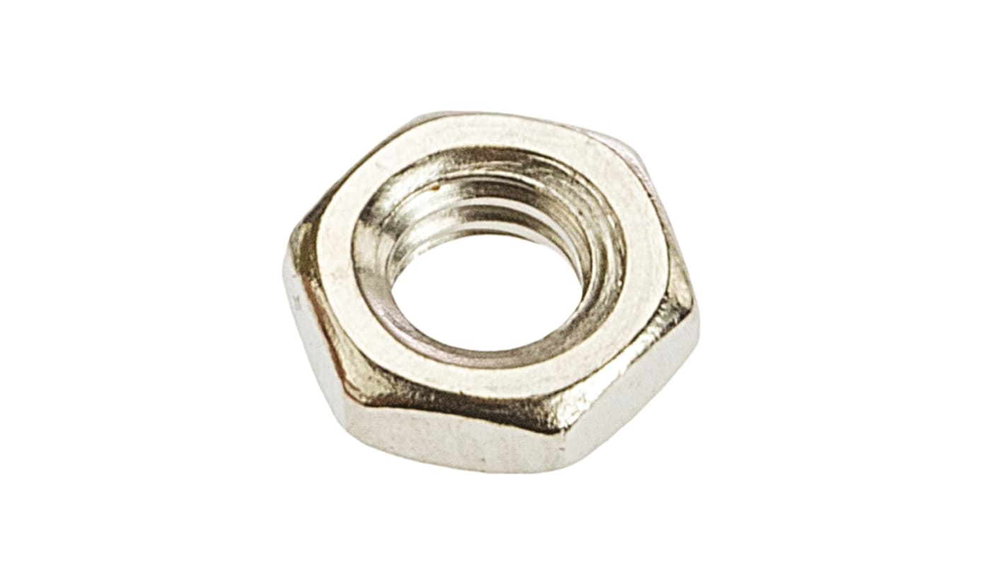 RS PRO, Nickel Plated Brass Hex Nut, DIN 439B, M4 | RS