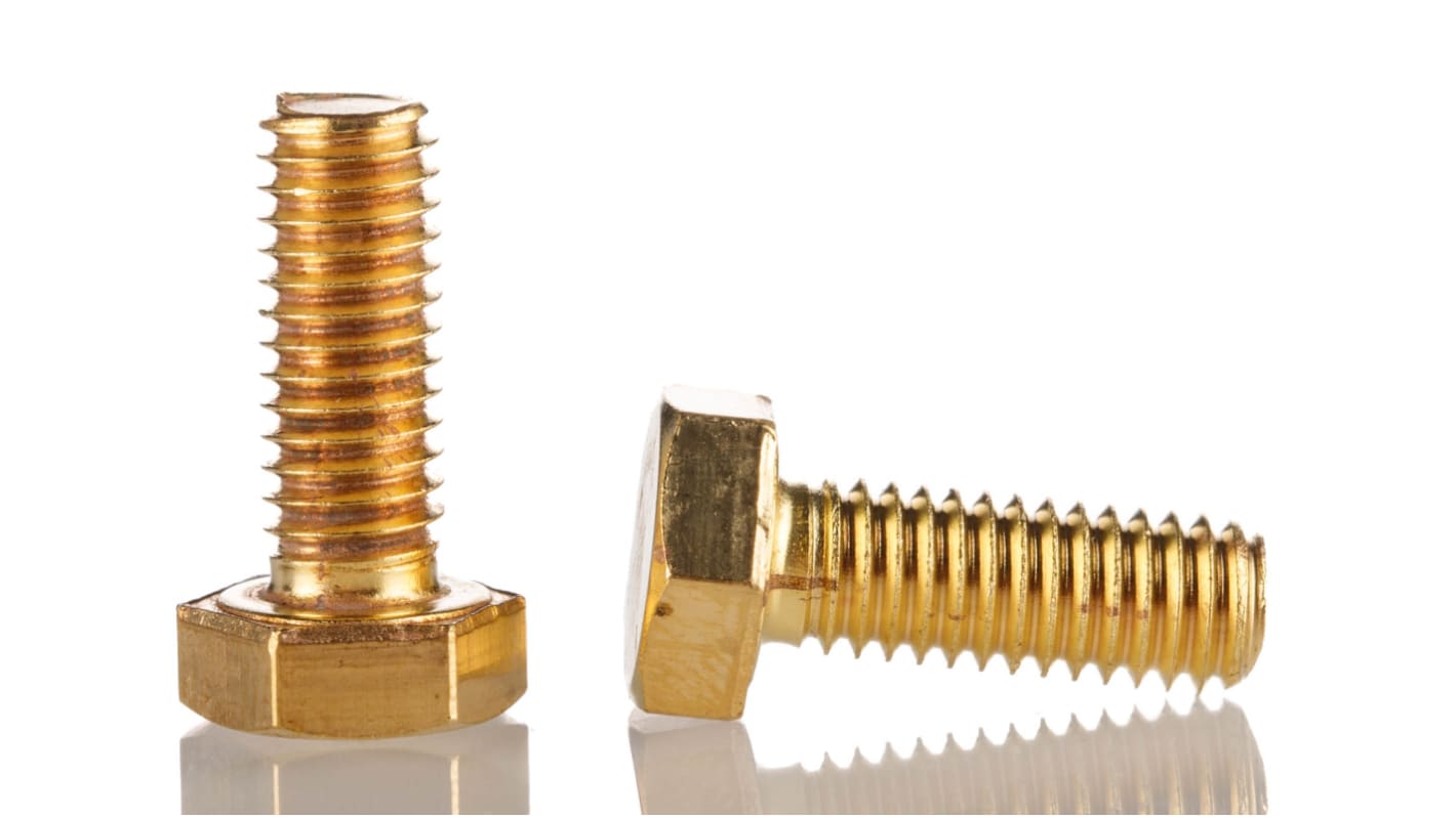 RS PRO Plain Brass Hex, Hex Bolt, M8 x 30mm | RS