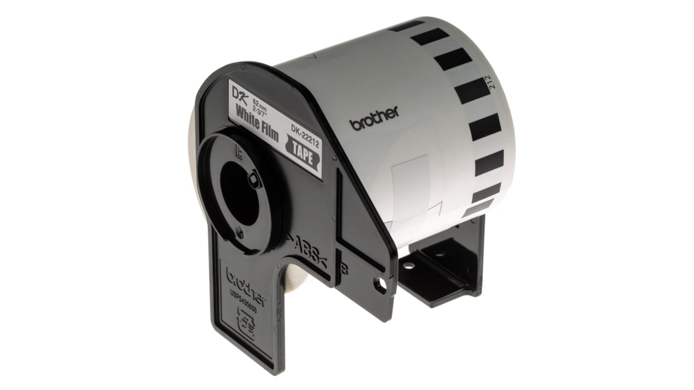 DK22212 | Brother White Black Print Label Roll, 62mm Width, 1 Roll Qty | RS