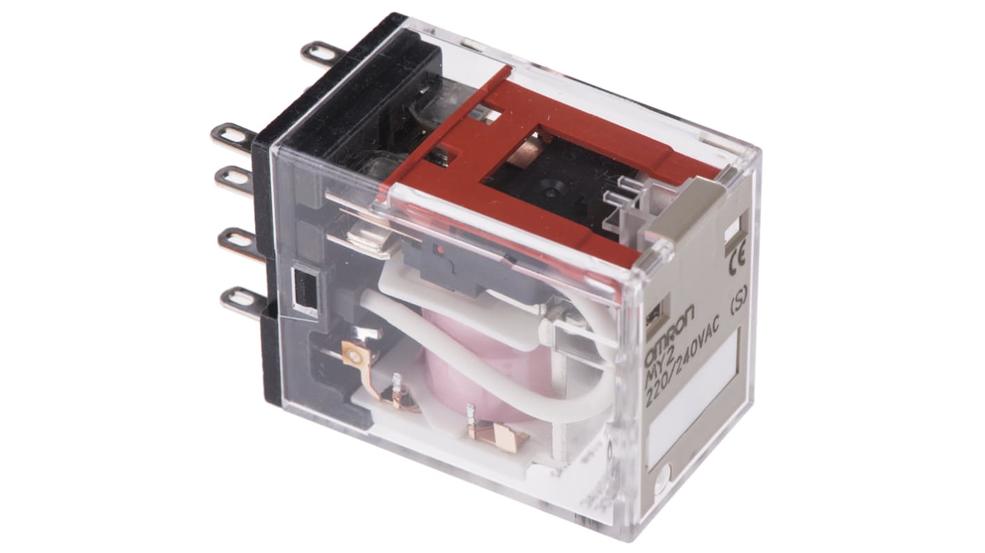 MY2 AC220/240(S) | Omron Plug In Power Relay, 240V ac Coil, 10A Switching Current, DPDT | RS