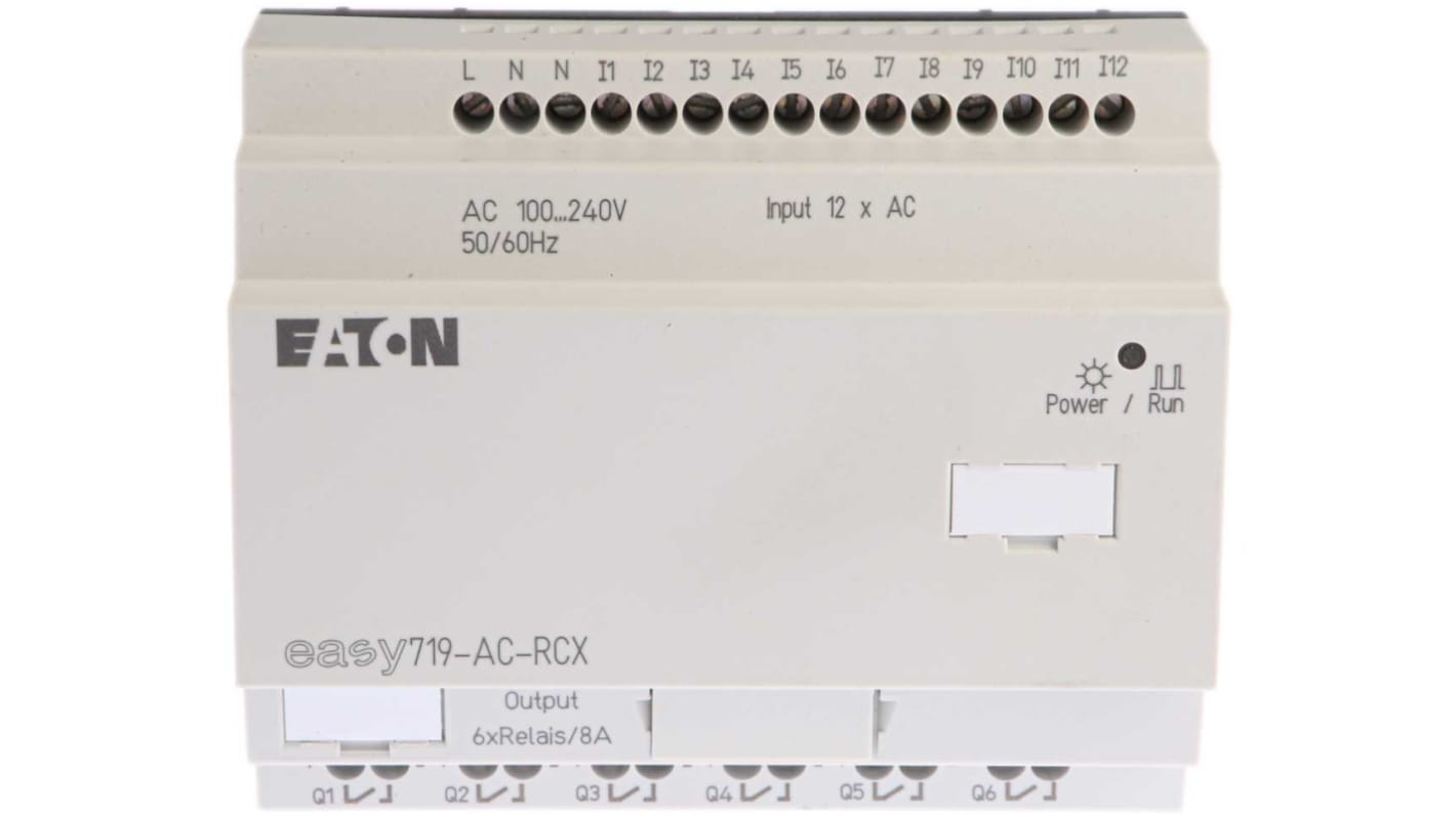 EASY719-AC-RCX | Eaton EASY Logic Module, 100 → 240 V ac Relay, 12 x ...