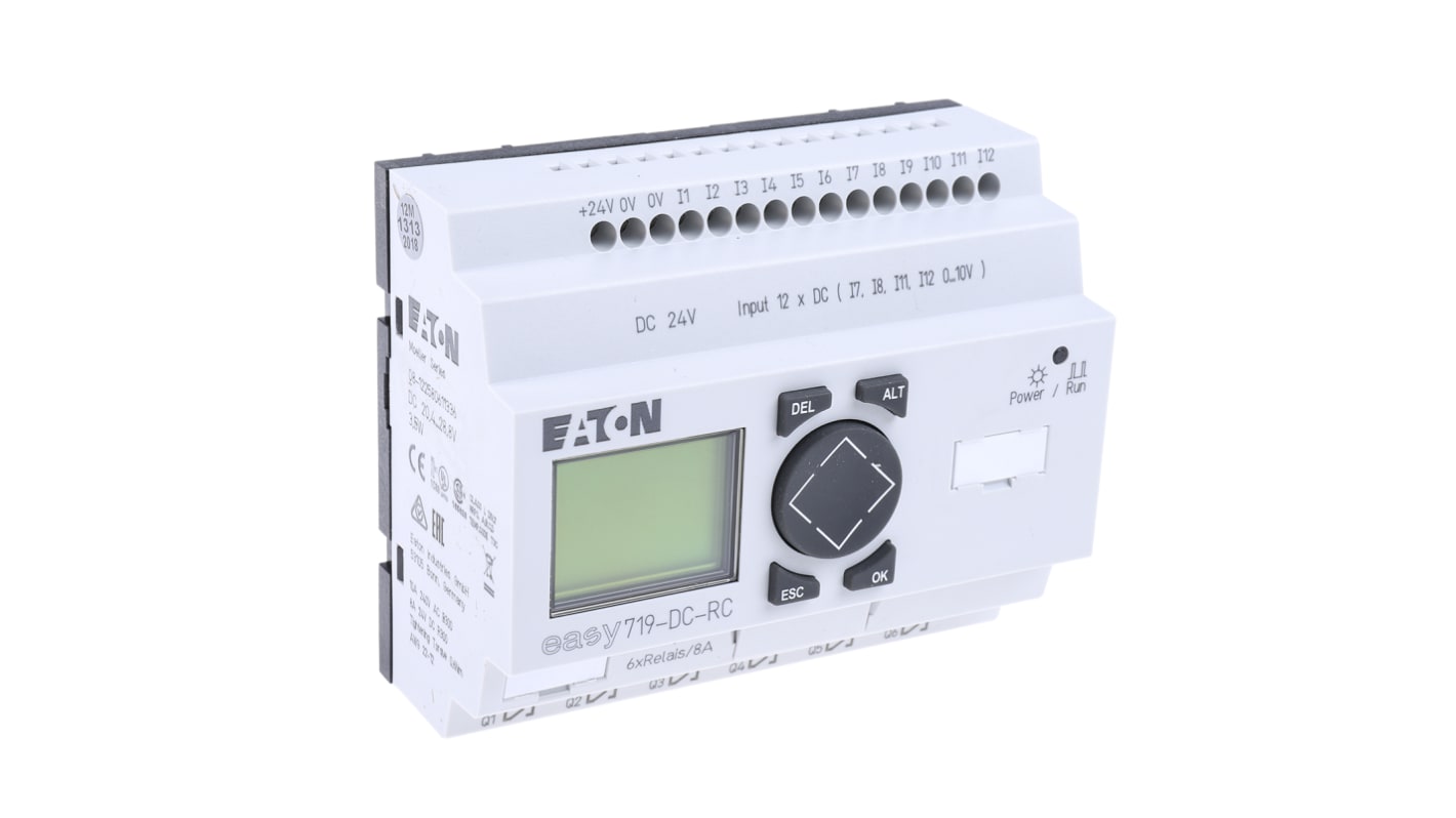 EASY719-DC-RC | Eaton EASY Logic Module, 24 V dc Relay, 12 x Input, 6 x ...