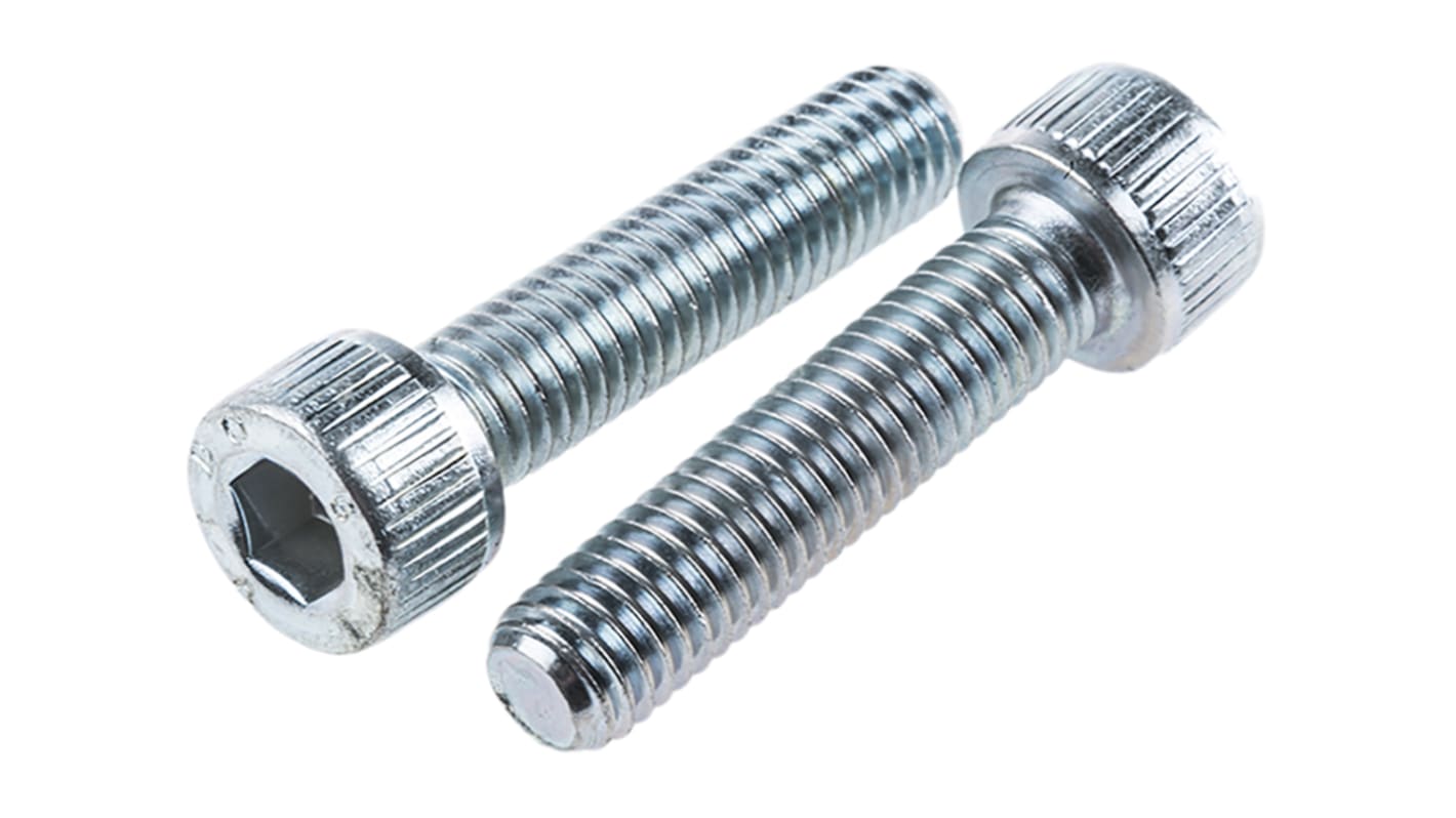 RS PRO Bright Zinc Plated Steel Hex Socket Cap Screw, DIN 912, M8 x 35mm | RS