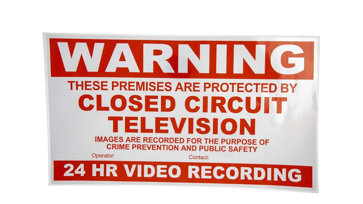 VKWS/OUT | Sure24 Red Vinyl Security Sign, Warning Closed Circuit ...