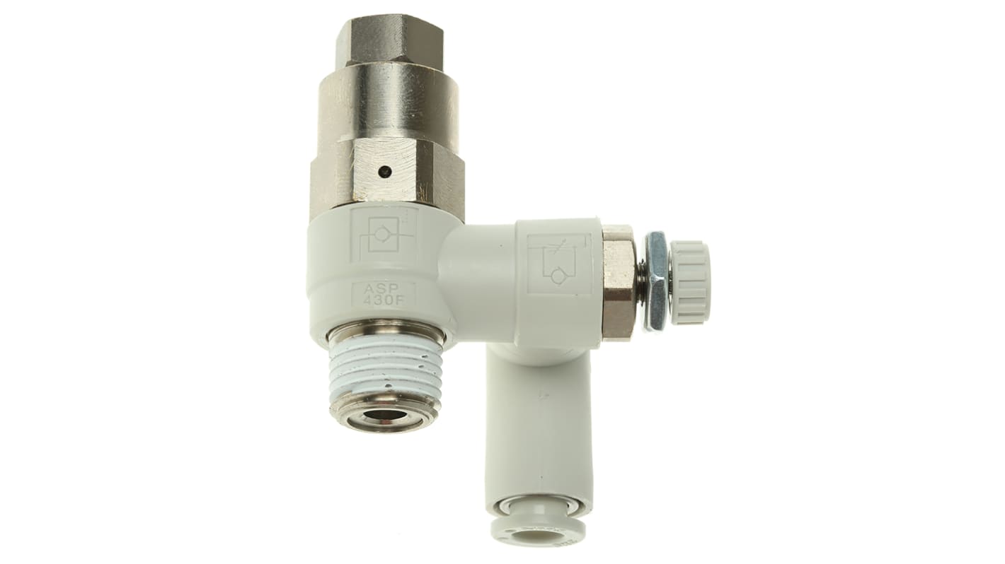 ASP430F-02-06S | SMC ASP Series Threaded Flow Regulator, R 1/4 Male ...