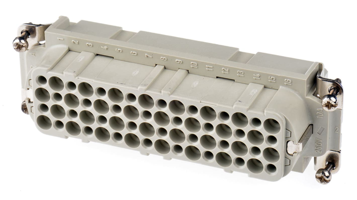 11.2730 | EPIC Heavy Duty Power Connector Insert, 10A, Female, H-D Series, 64 Contacts | RS