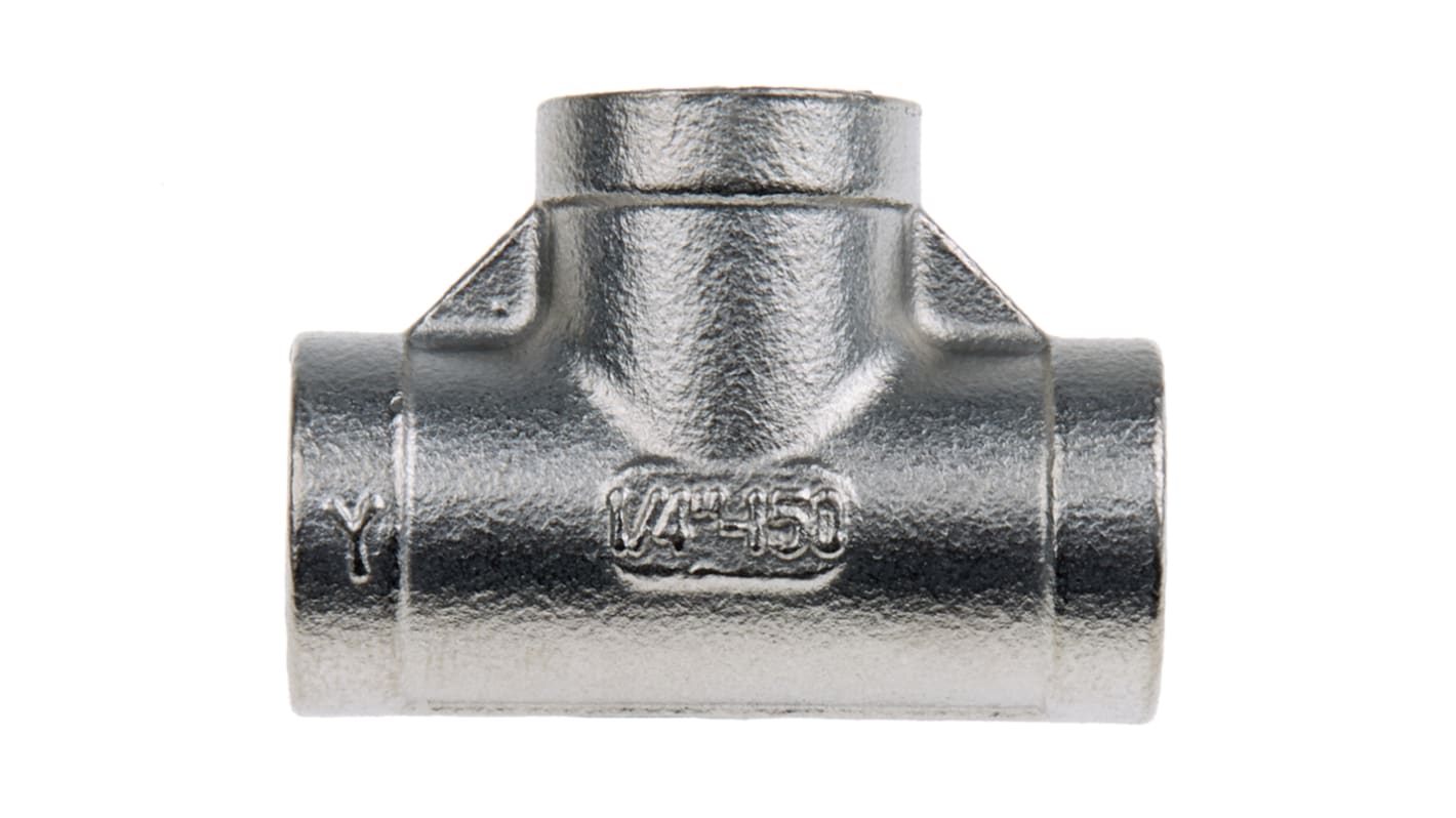 RS PRO Stainless Steel Pipe Fitting, Tee Circular Tee, Female G 1/4in x ...