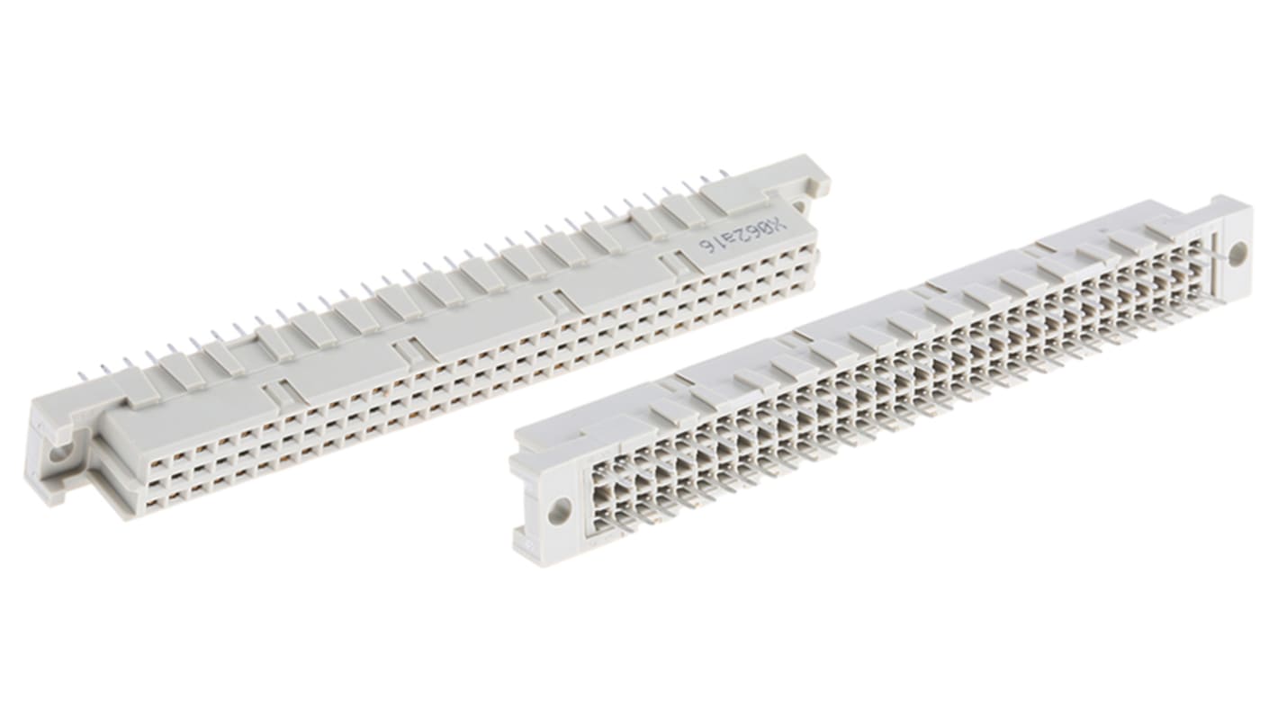 RS PRO 64 Way 2.54mm Pitch, Type C Class C2, 3 Row, Straight DIN 41612 Connector, Socket | RS
