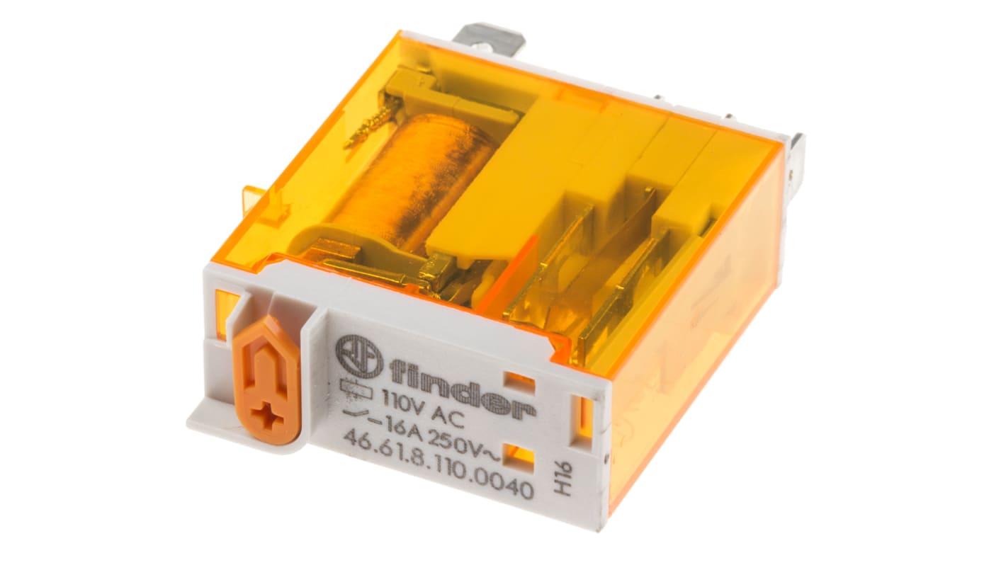 46.61.8.110.0040 | Finder Plug In Power Relay, 110V ac Coil, 25A ...