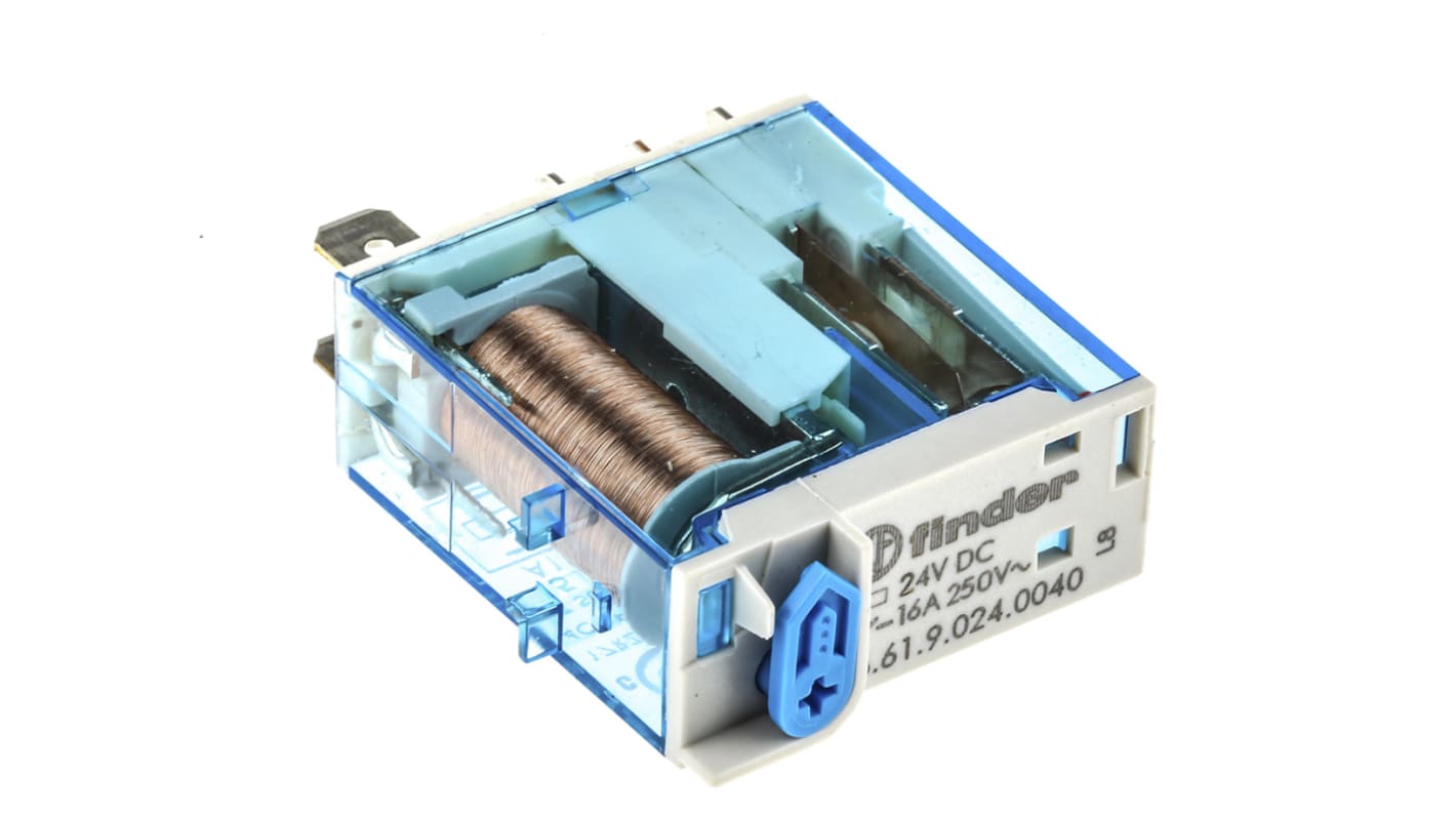 46.61.9.024.0040 | Finder Plug In Power Relay, 24V dc Coil, 16A ...