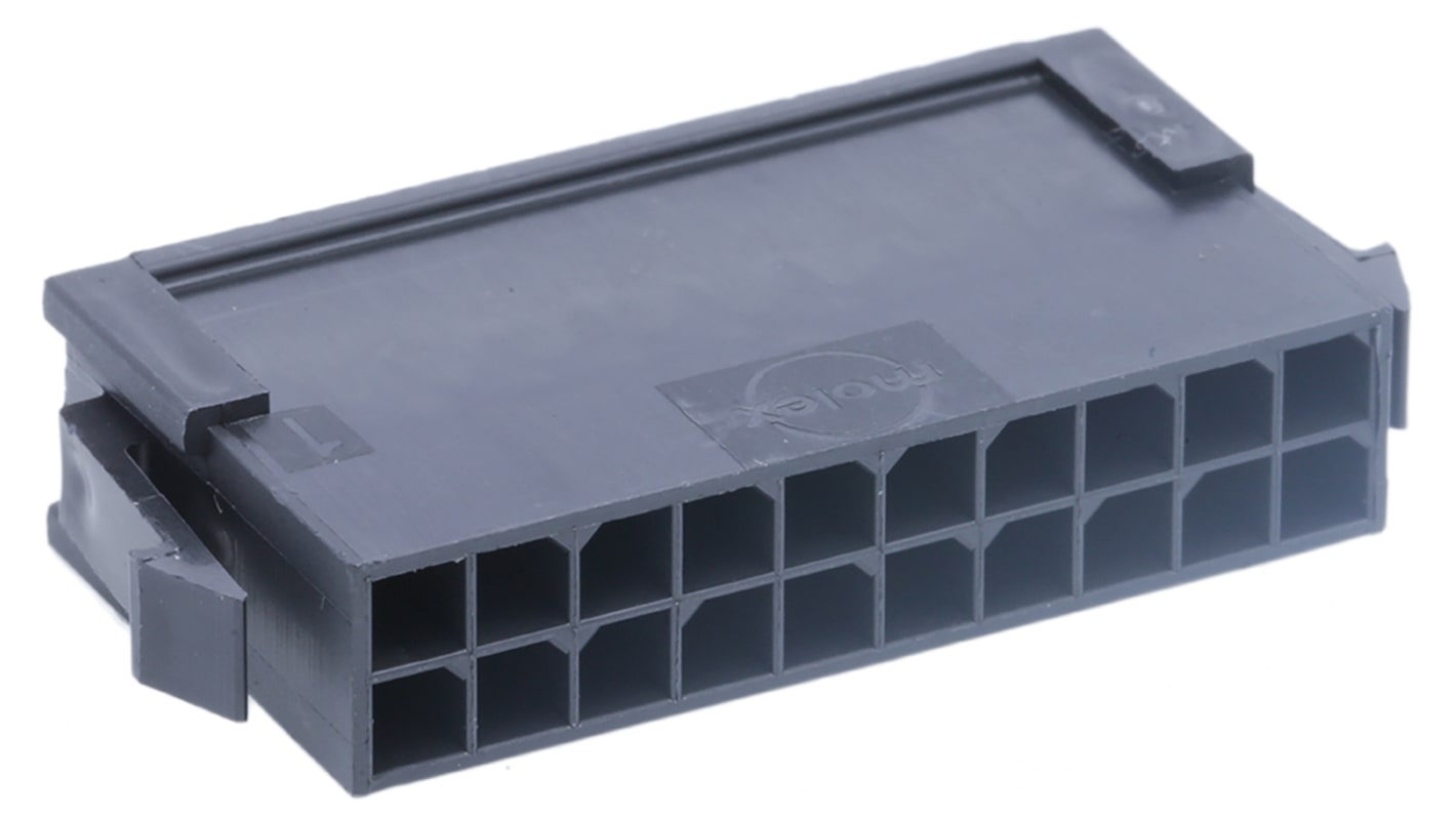 43020-2000 | Molex, Micro-Fit 3.0 Male Connector Housing, 3mm Pitch, 20 Way, 2 Row | RS