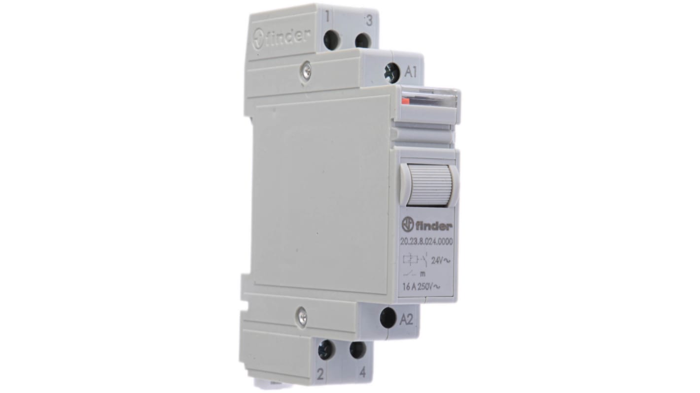 20.23.8.024.0000 | Finder DIN Rail Latching Modular Step Relay, 24V ac ...