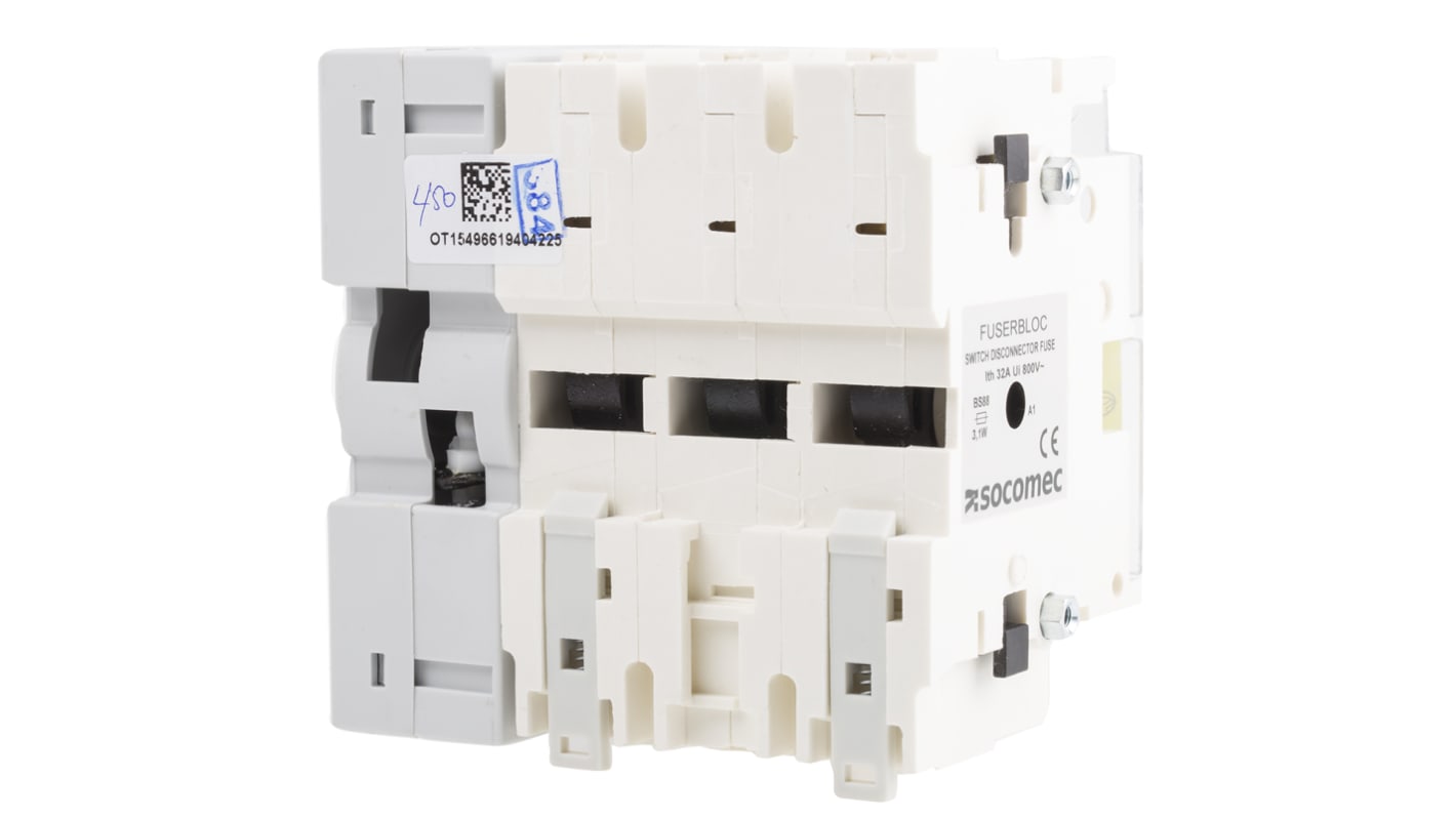 3841 3003 | Socomec Fuse Switch Disconnector, 3 Pole, 32A Max Current ...