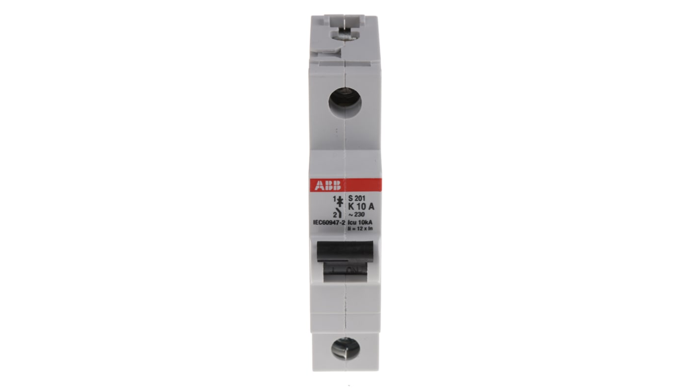 2CDS251001R0427 S201-K10 | ABB System Pro M Compact S200 MCB, 1P, 10A Curve K, 253V AC, 72V DC ...