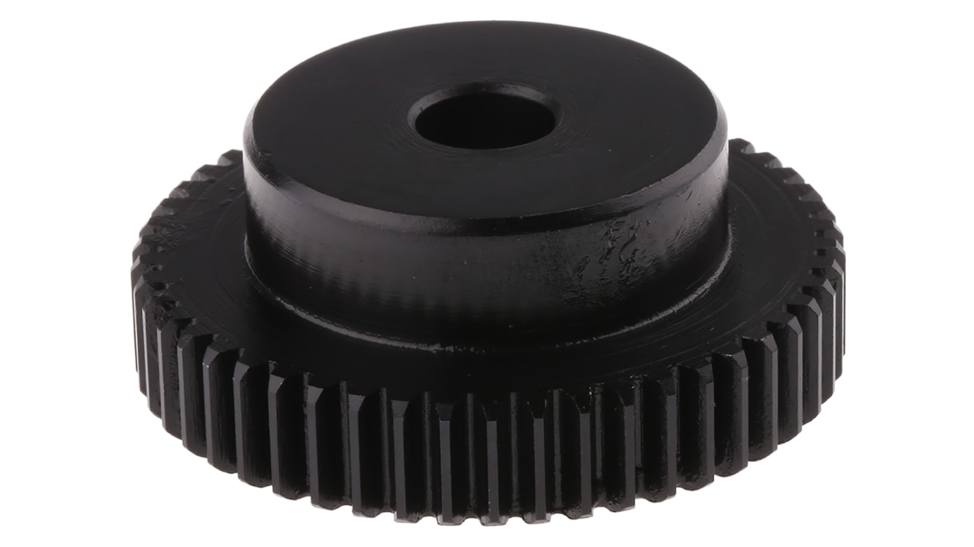 RS PRO Steel 50 Teeth Spur Gear, 1 Module, 10mm Bore Diam, 50mm Pitch ...