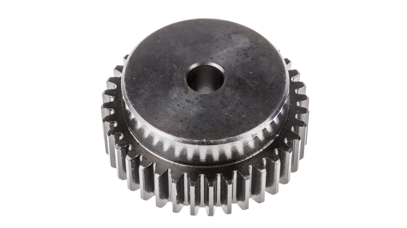 RS PRO Steel 36 Teeth Spur Gear, 1.5 Module, 10mm Bore Diam, 54mm Pitch ...