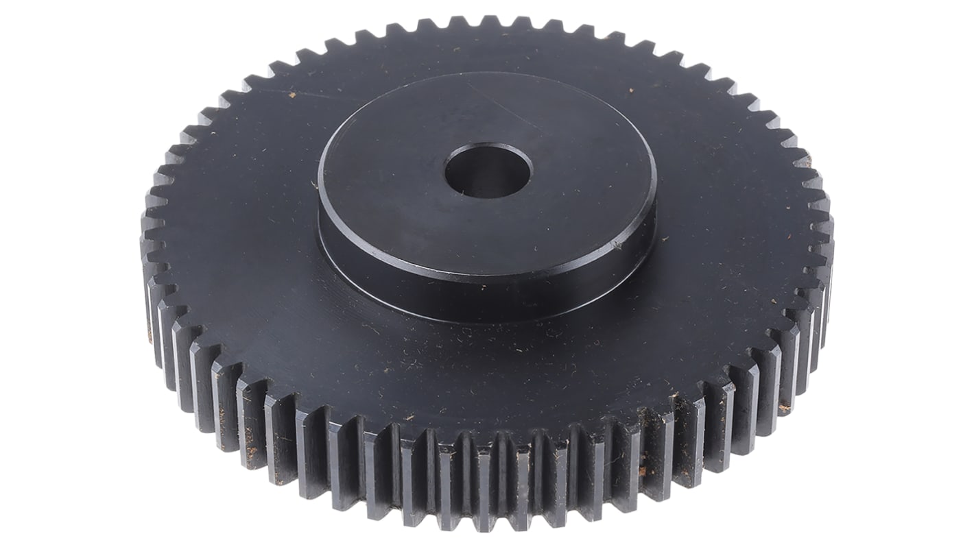 RS PRO Steel 60 Teeth Spur Gear, 2 Module, 15mm Bore Diam, 120mm Pitch ...