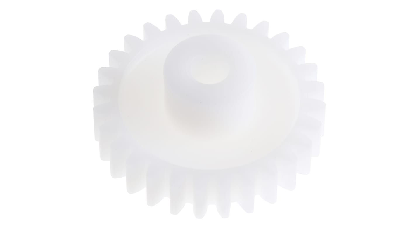 RS PRO POM 28 Teeth Spur Gear, 1 Module, 5mm Bore Diam, 28mm Pitch Diam ...