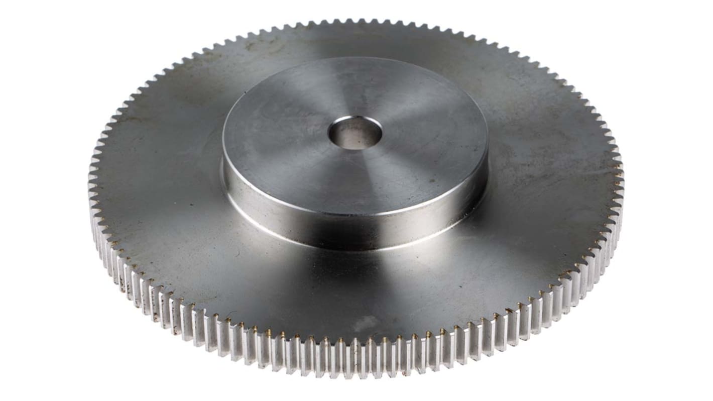 RS PRO Stainless Steel 120 Teeth Spur Gear, 1 Module, 12mm Bore Diam ...