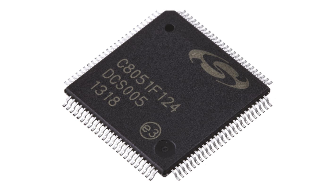 Silicon Labs C8051F124-GQ, 8bit 8051 Microcontroller, C8051F, 50MHz ...