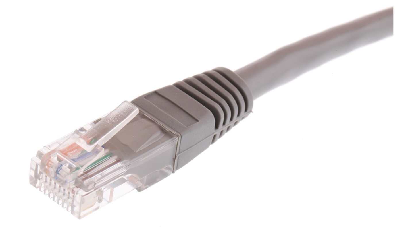 RS PRO Cat5e Male RJ45 to Male RJ45 Ethernet Cable, U/UTP, Grey PVC ...